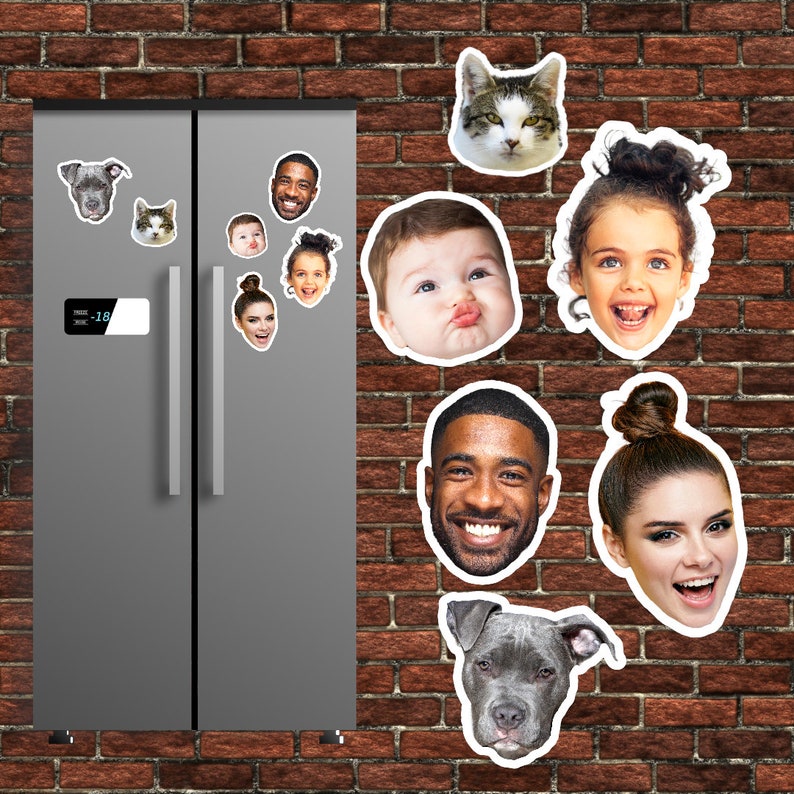 Personalized Photo Magnets/ Custom Face Magnets/ Custom Cut Magnets ...