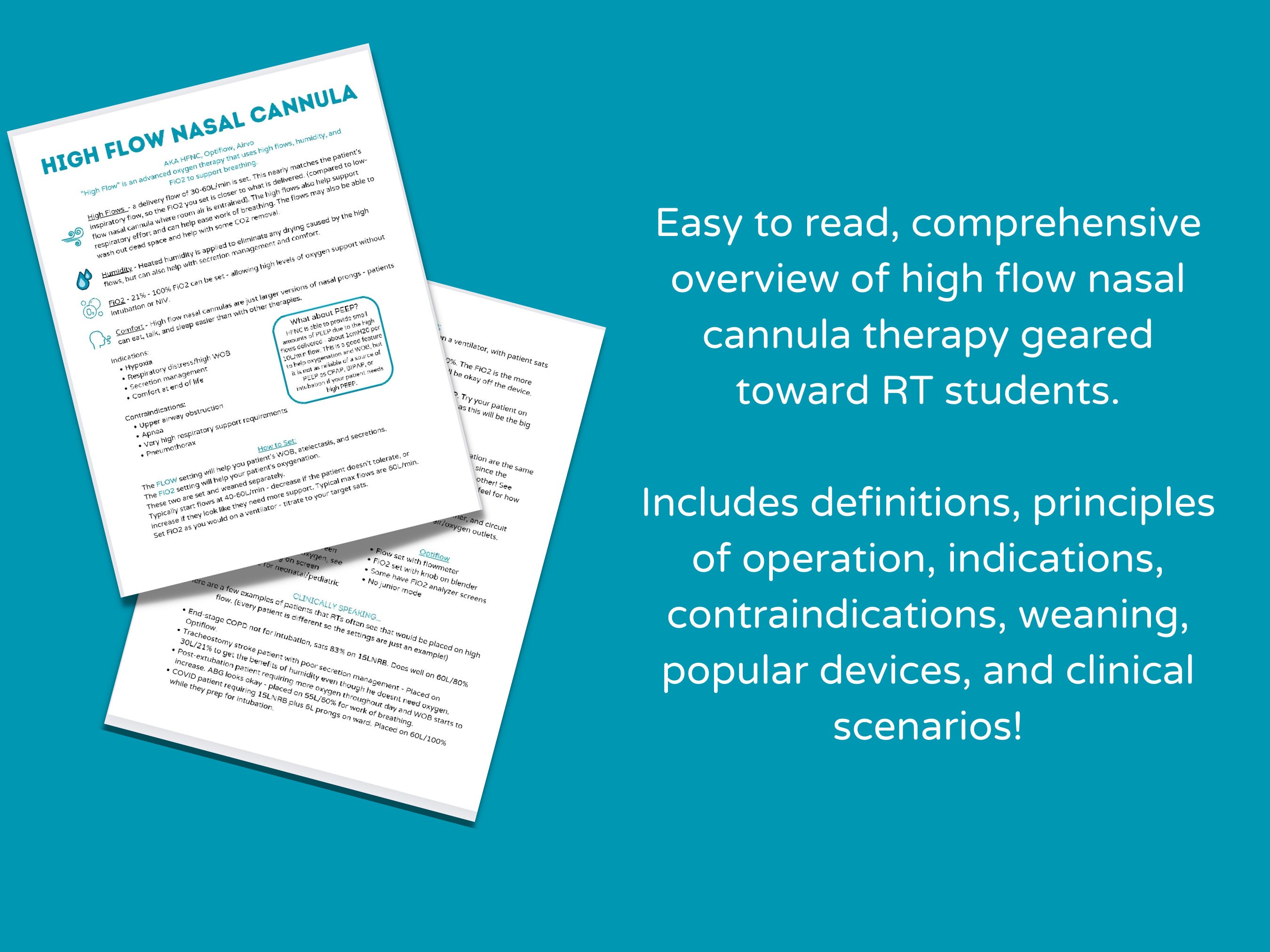 RT Notes - High Flow Nasal Cannula, Optiflow, High Flow Oxygen Noyes ...