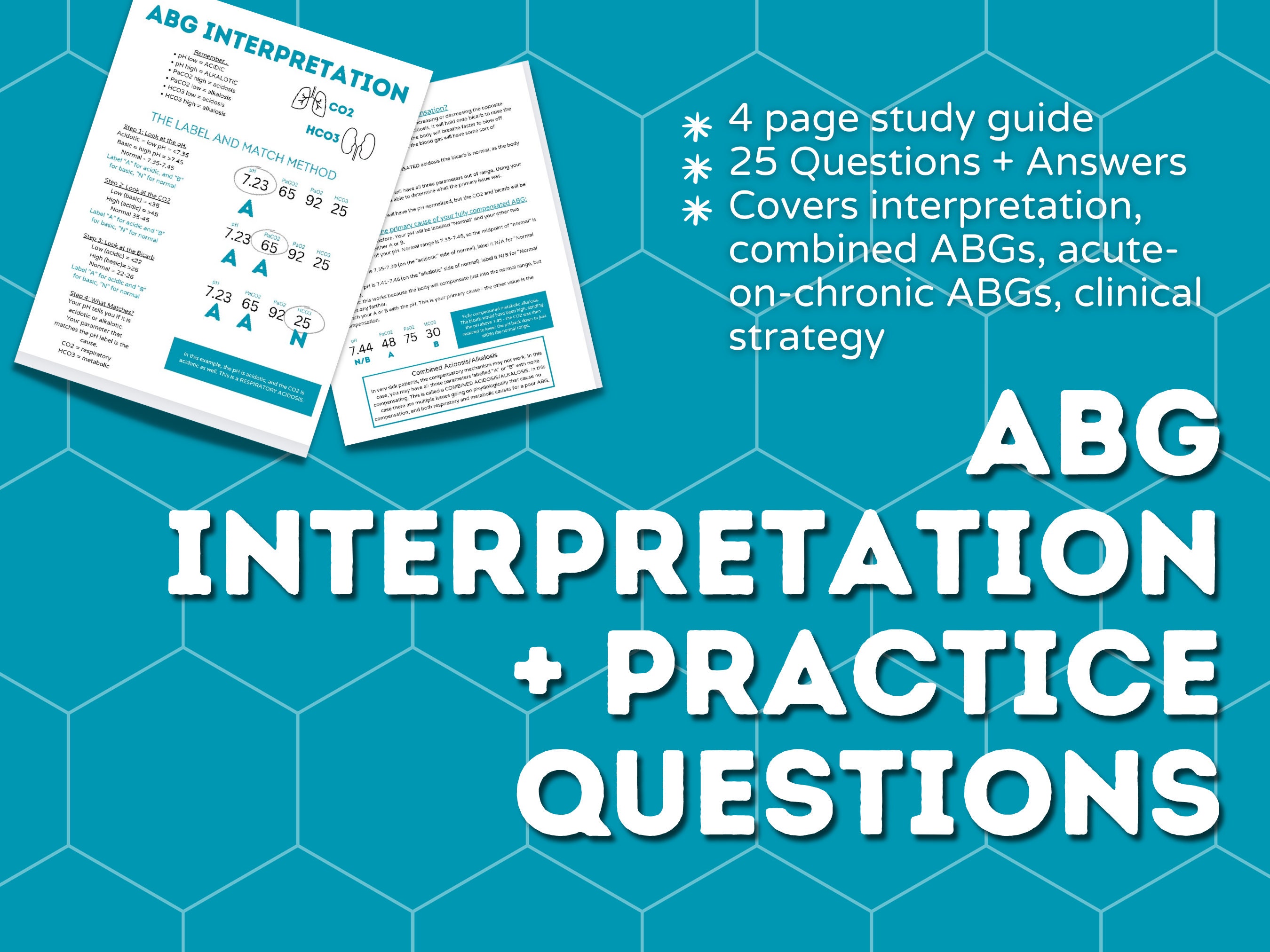 ABG Interpretation Notes, Acid Base Notes, RT Notes, RT Study Guide ...