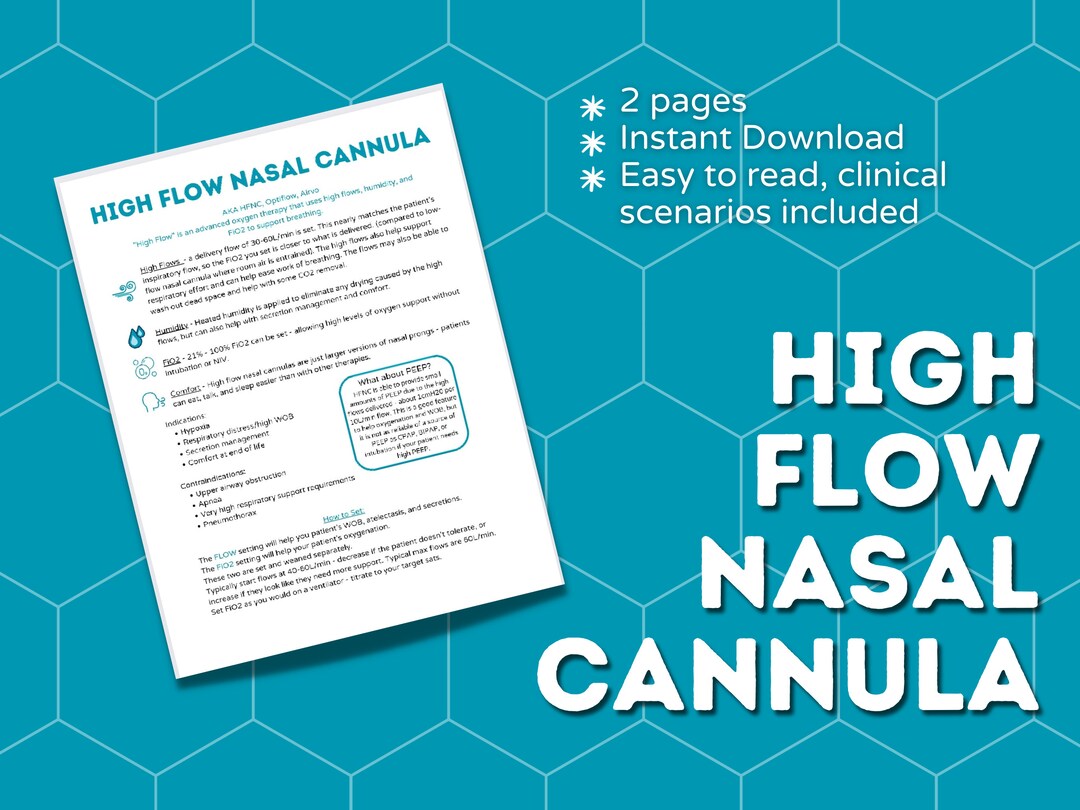 RT Notes - High Flow Nasal Cannula, Optiflow, High Flow Oxygen Noyes ...