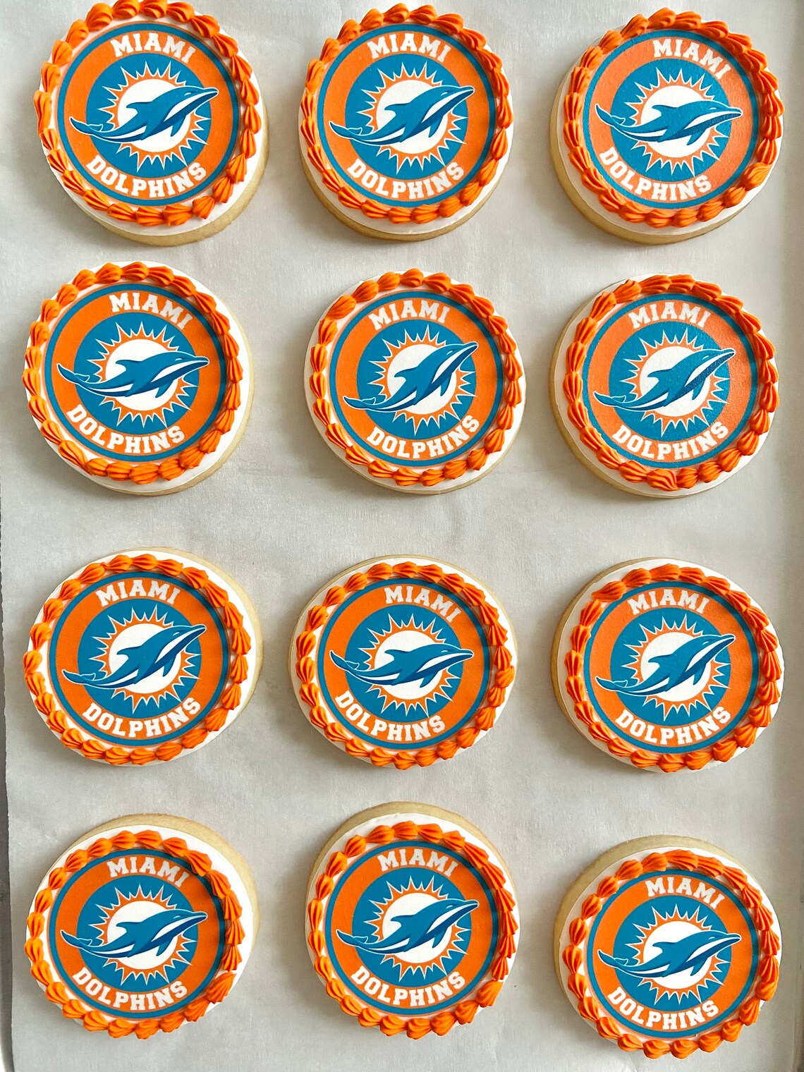 Miami Dolphins Cookies/ Custom Cookies/ Miami Dolphins - Etsy