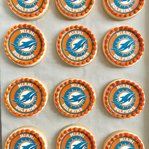 Miami Dolphins Cookies/ Custom Cookies/ Miami Dolphins - Etsy