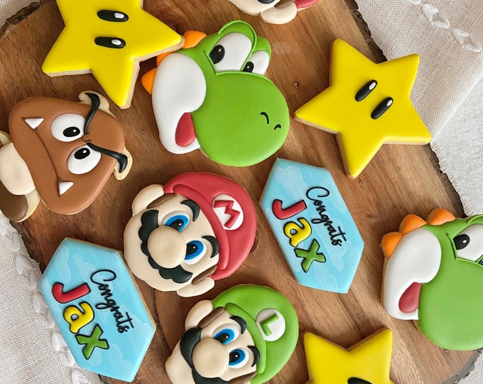 Nintendo Game Sugar Cookies/ Video Game Cookies/ Video Game Bros/ Bros ...