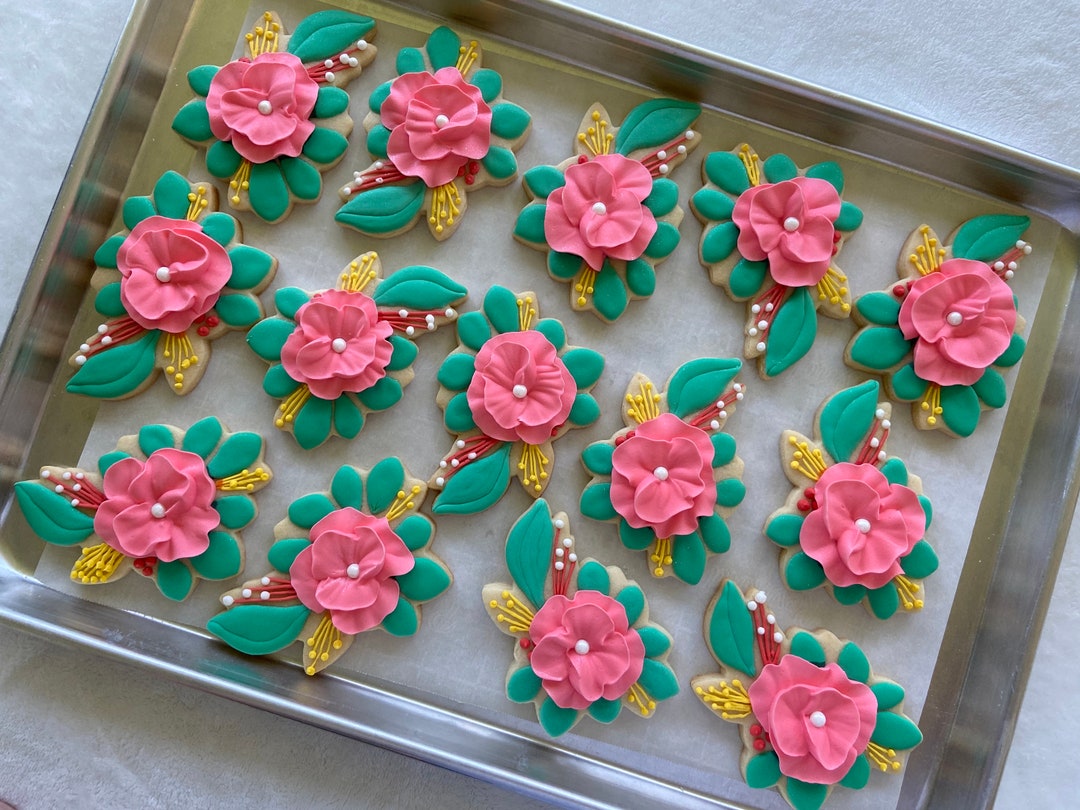 Custom Floral Cookies - Etsy