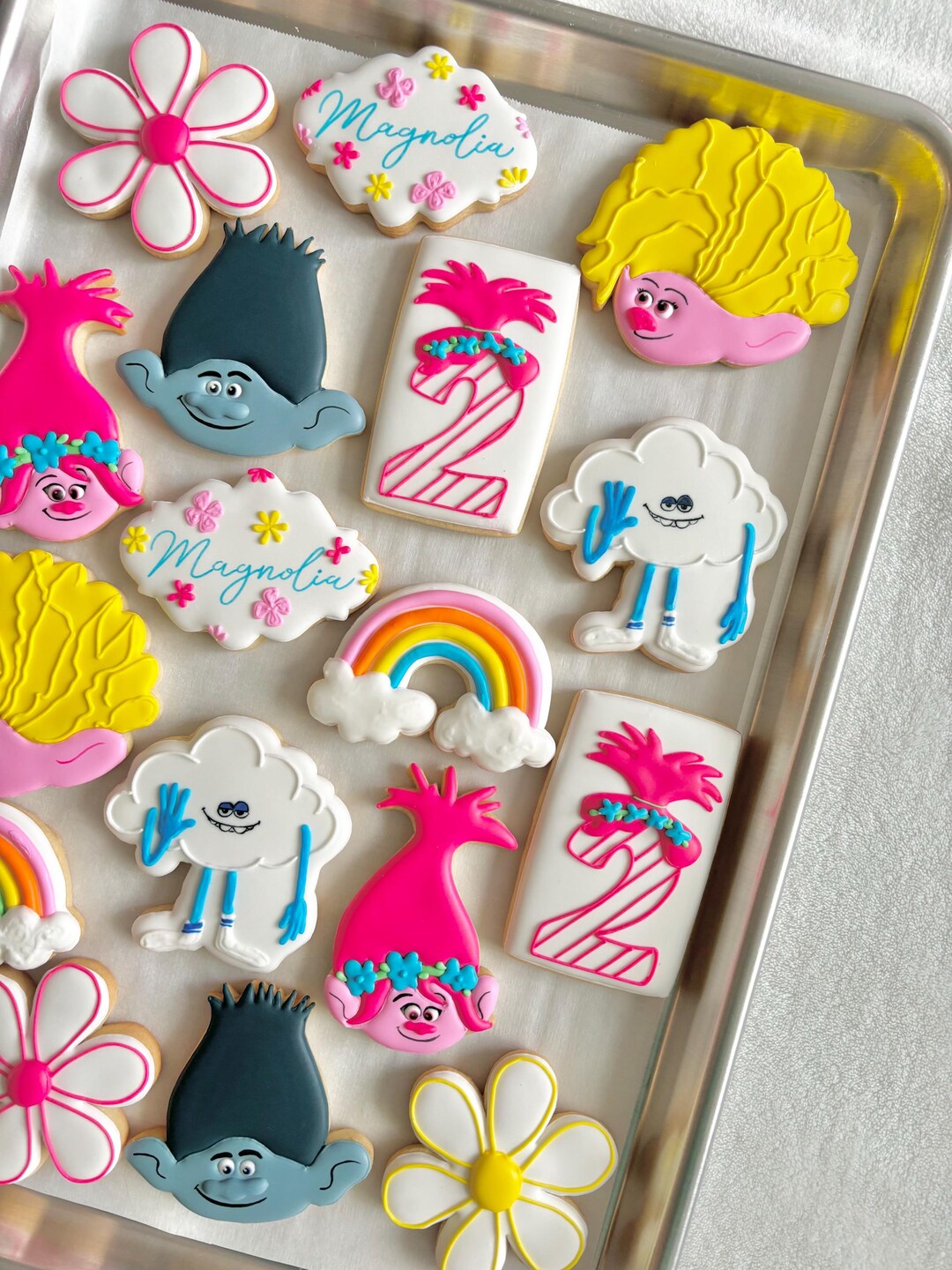 Trolls Sugar Cookies/ Trolls Themed Sugar Cookies/ Sugar Cookies/ Icing ...