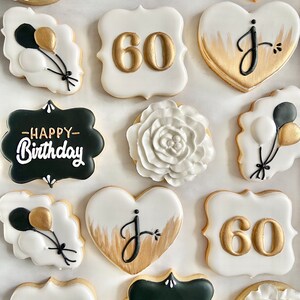 60th Birthday Cookies/ 50th Birthday Cookies/ Birthday Cookies/ Custom ...