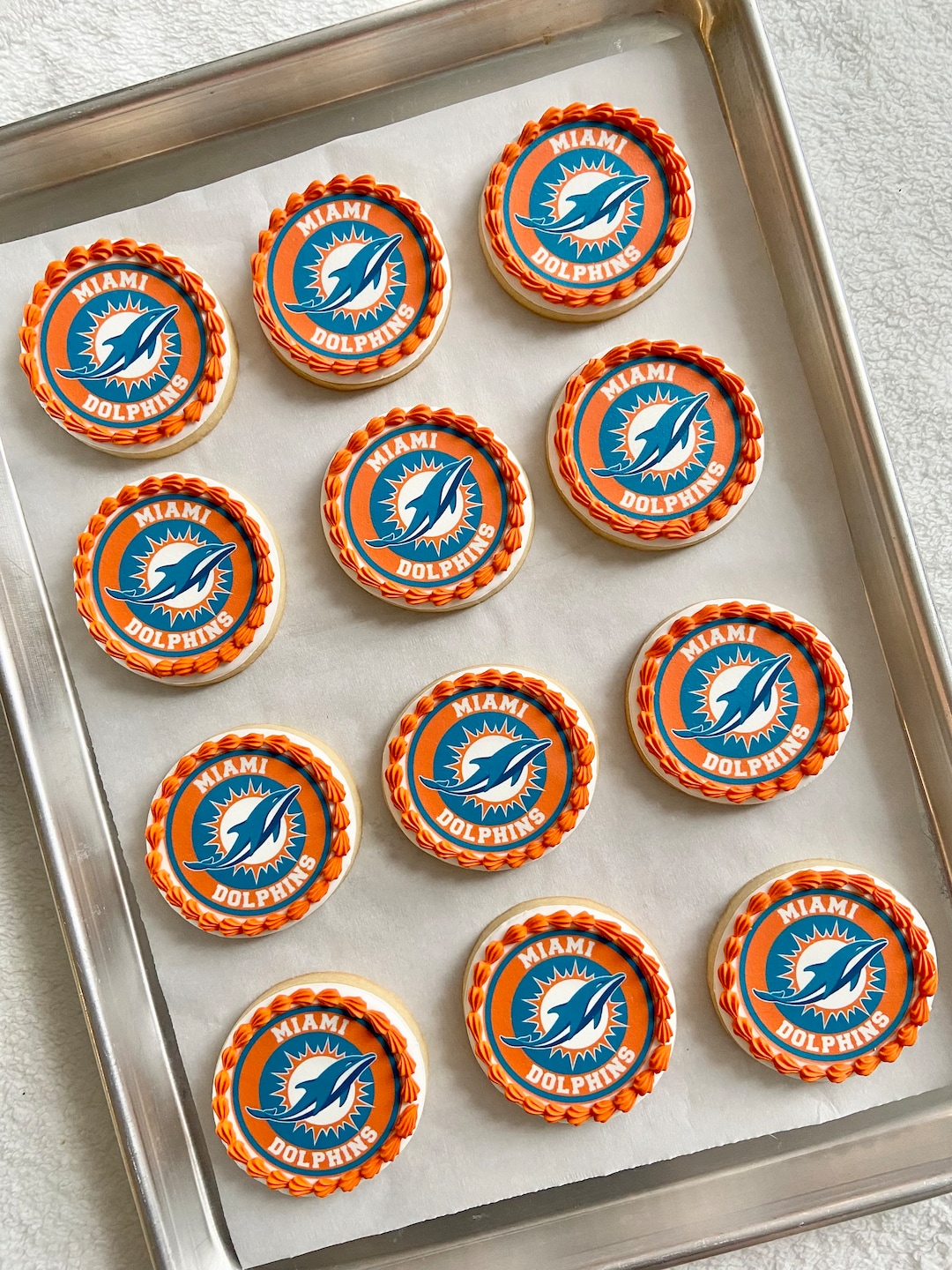 Miami Dolphins Cookies/ Custom Cookies/ Miami Dolphins - Etsy