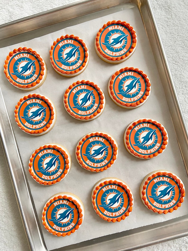 Miami Dolphins Cookies/ Custom Cookies/ Miami Dolphins - Etsy