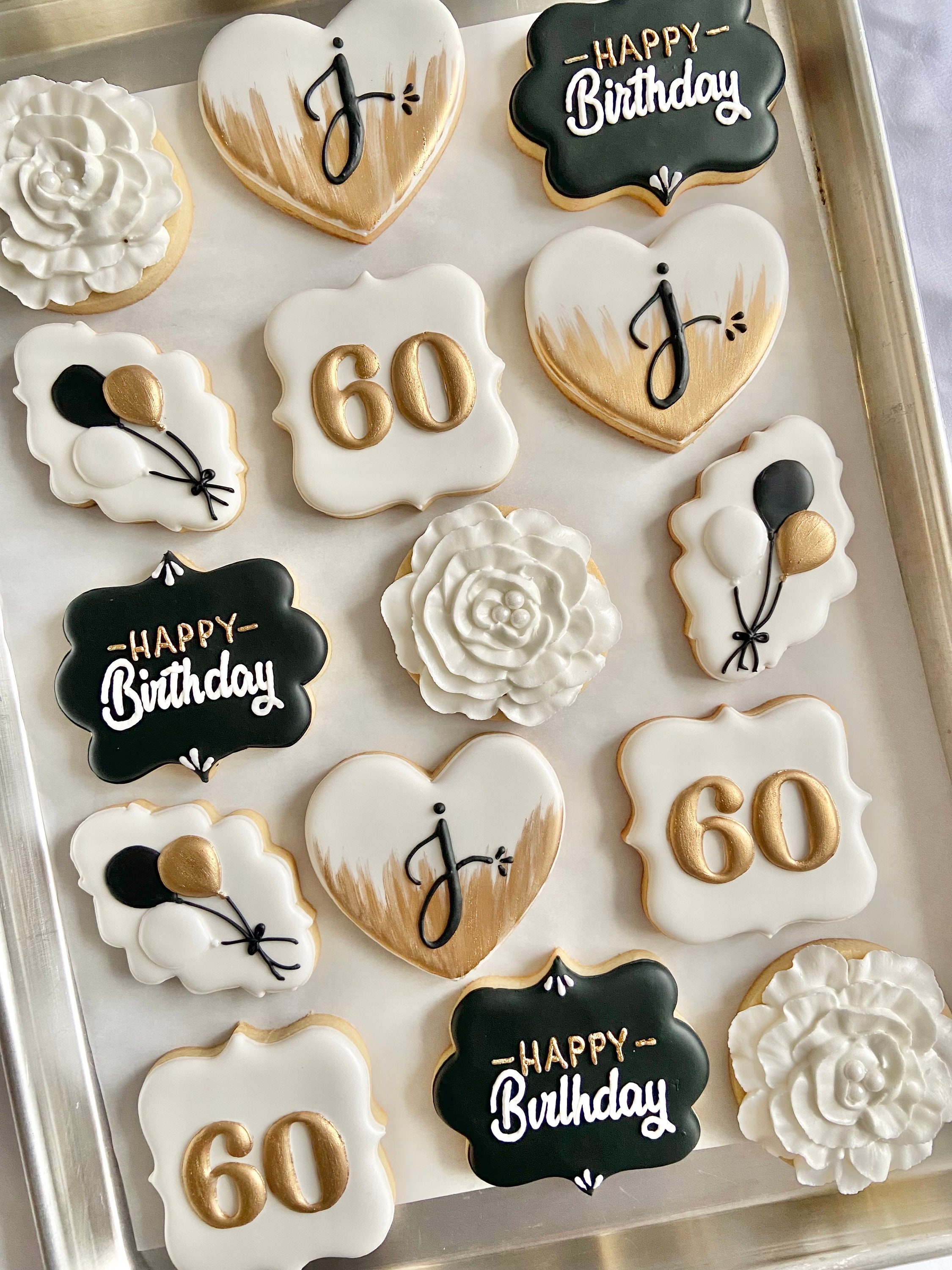 60th Birthday Cookies/ 50th Birthday Cookies/ Birthday Cookies/ Custom ...