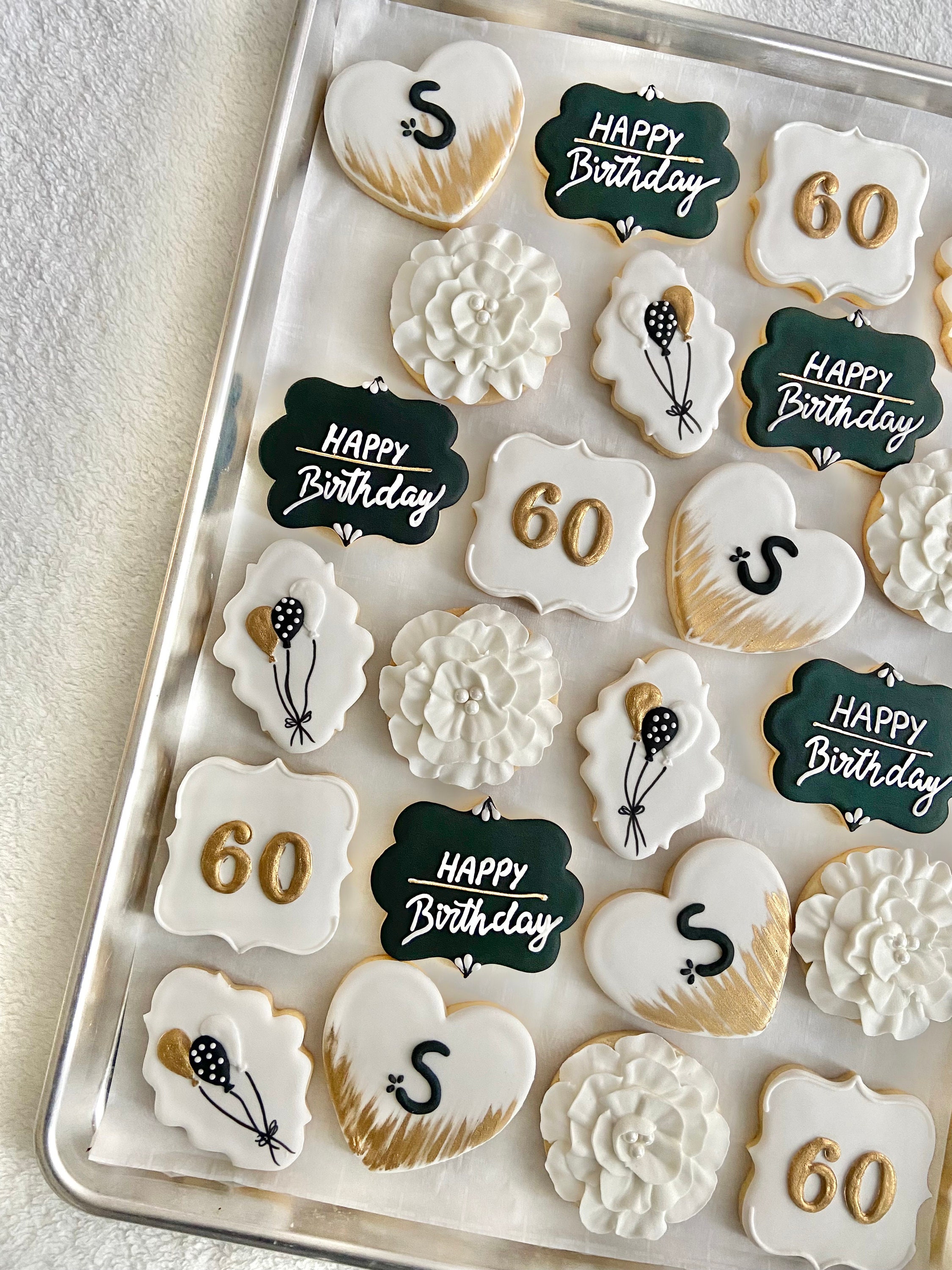 60th Birthday Cookies/ 50th Birthday Cookies/ Birthday Cookies/ Custom ...