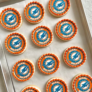 Miami Dolphins Cookies/ Custom Cookies/ Miami Dolphins - Etsy