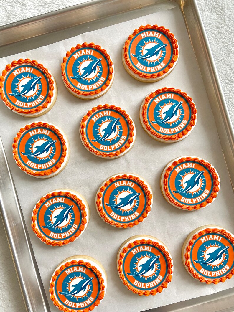 Miami Dolphins Cookies/ Custom Cookies/ Miami Dolphins - Etsy