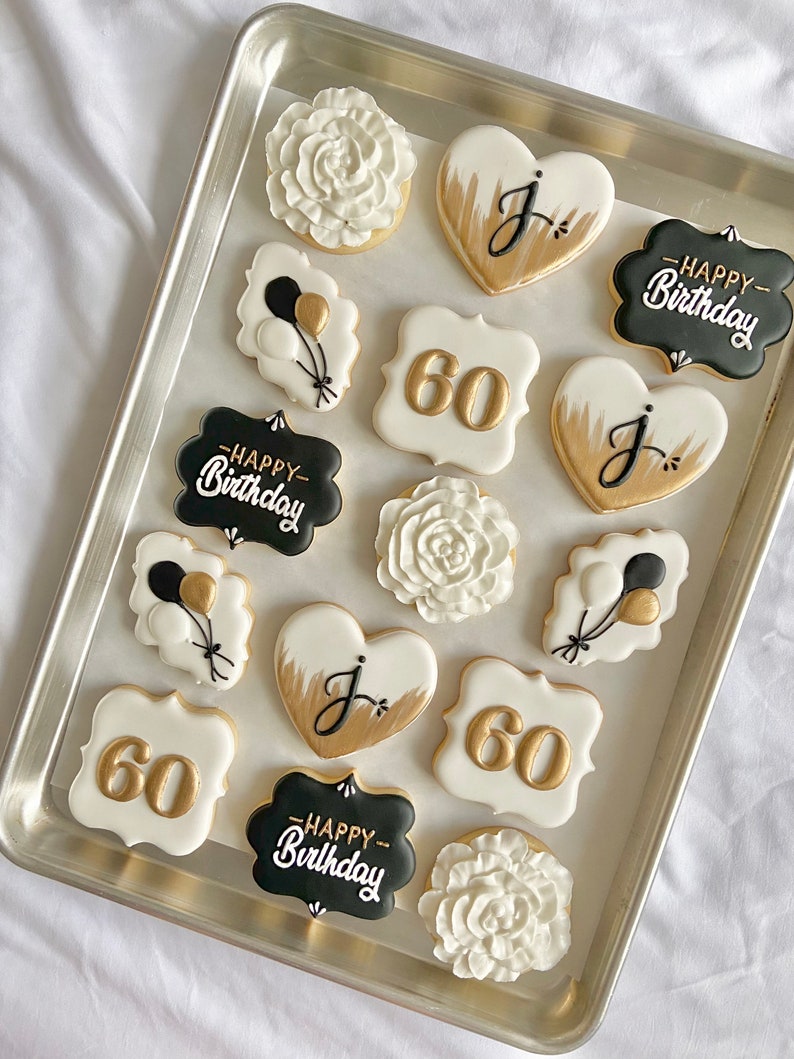 60th Birthday Cookies/ 50th Birthday Cookies/ Birthday Cookies/ Custom ...