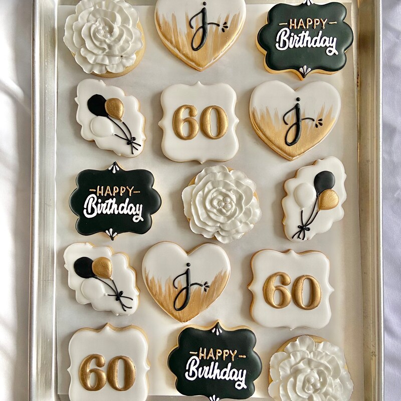 60th Birthday Cookies - Etsy
