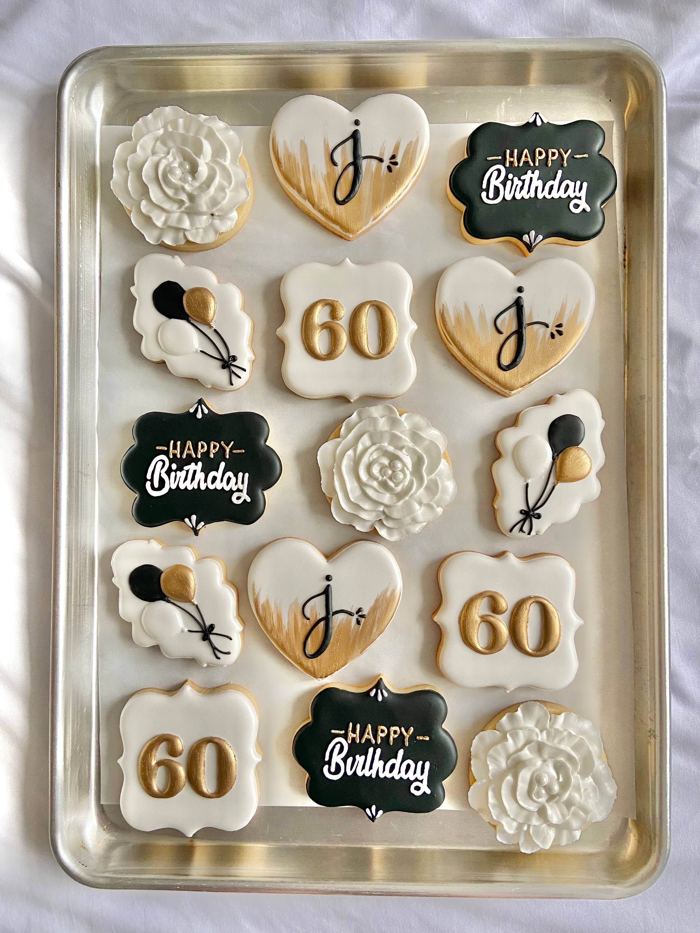 60th Birthday Cookies/ 50th Birthday Cookies/ Birthday Cookies/ Custom ...