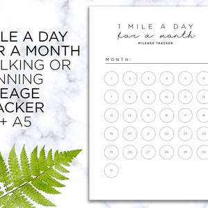 1 Mile a Day for a Month Printable Walking or Running - Etsy