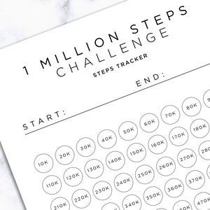 Printable Steps Challenge 1 Million Steps Tracker Walking or Running ...