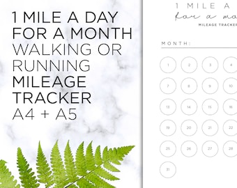 Printable Walking or Running Challenge 100 Mile Tracker Mileage Log ...