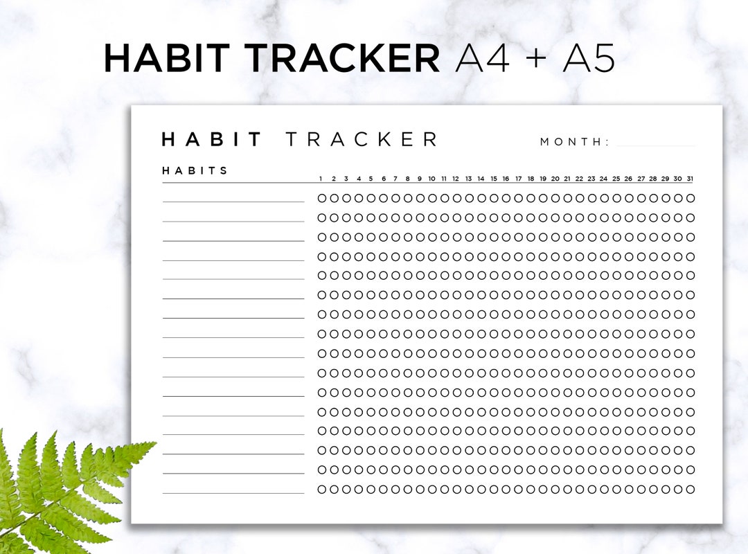 Monthly Habit Tracker Printable Checklist Daily Task - Etsy