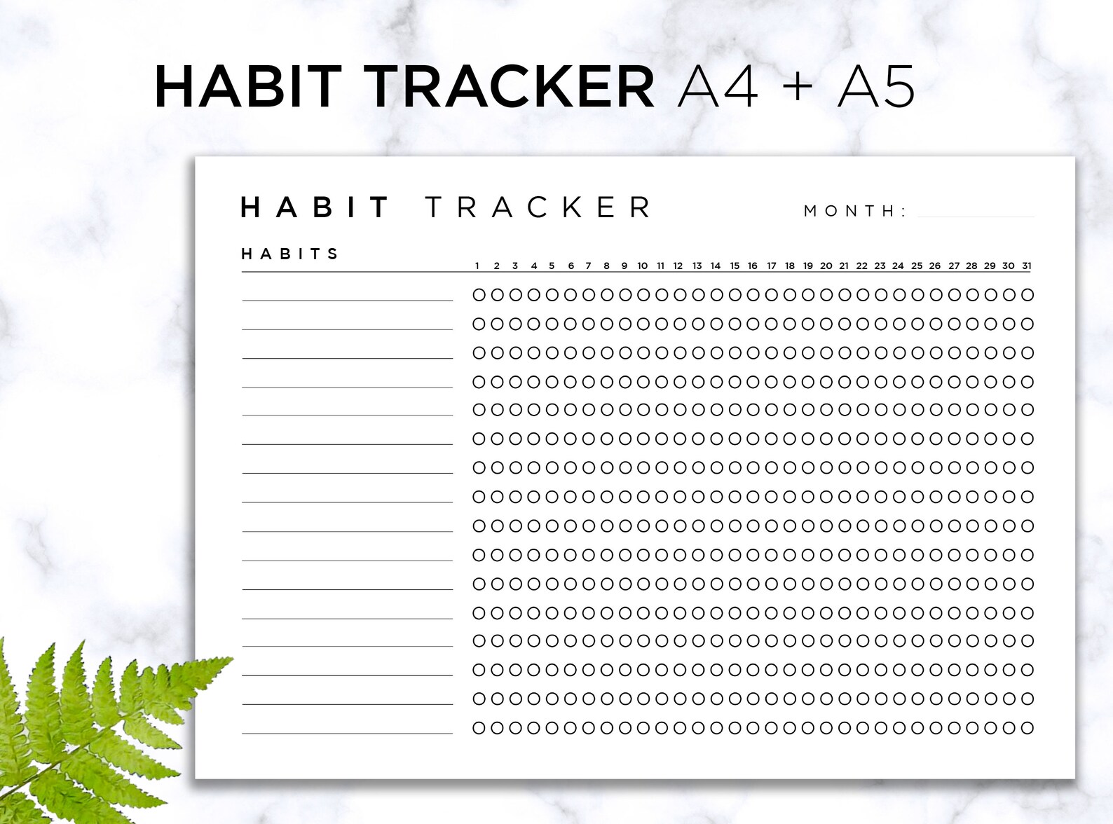 Monthly Habit Tracker Printable Checklist Daily Task - Etsy
