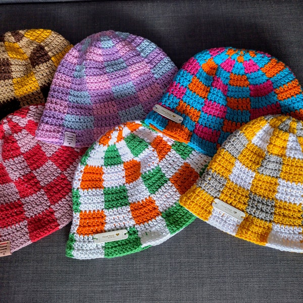 Checkered Hat - Etsy