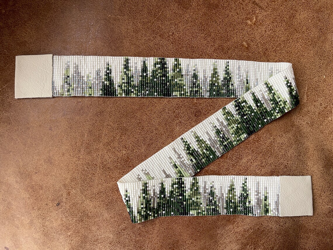 Winter Treeline Hatband Design Bead Loom Pattern Instant Download - Etsy