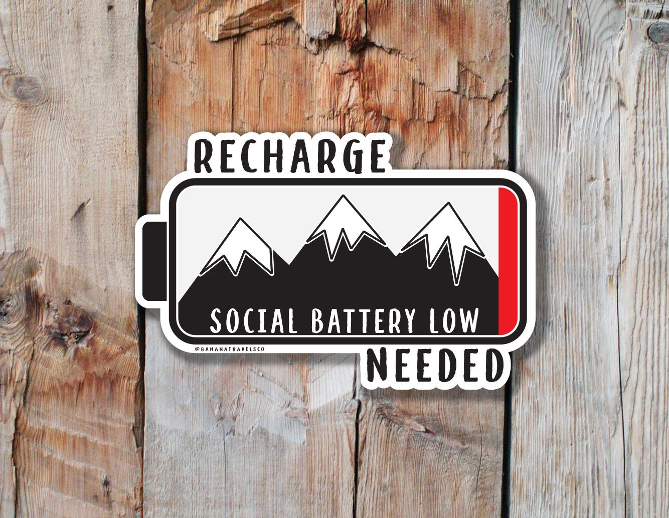 Social Battery Low Sticker, Recharge Needed | Mental Health Stickers ...
