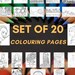 Colouring Pages Set of 20 Bundle Famous Paintings Instant Download in ...