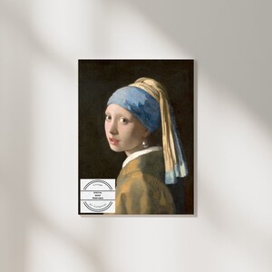 Girl With a Pearl Earring Johannes Vermeer Printable Vintage European ...