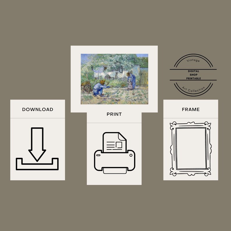 First Steps After Millet Vincent Van Gogh Printable - Etsy First Steps After Millet Vincent Van Gogh Printable - Etsy