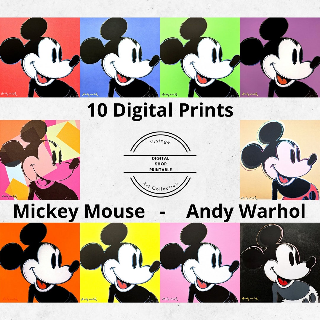 Andy Warhol Quadrant Mickey Mouse Digital Download Set of 10 Square ... Andy Warhol Quadrant Mickey Mouse Digital Download Set of 10 Square ...