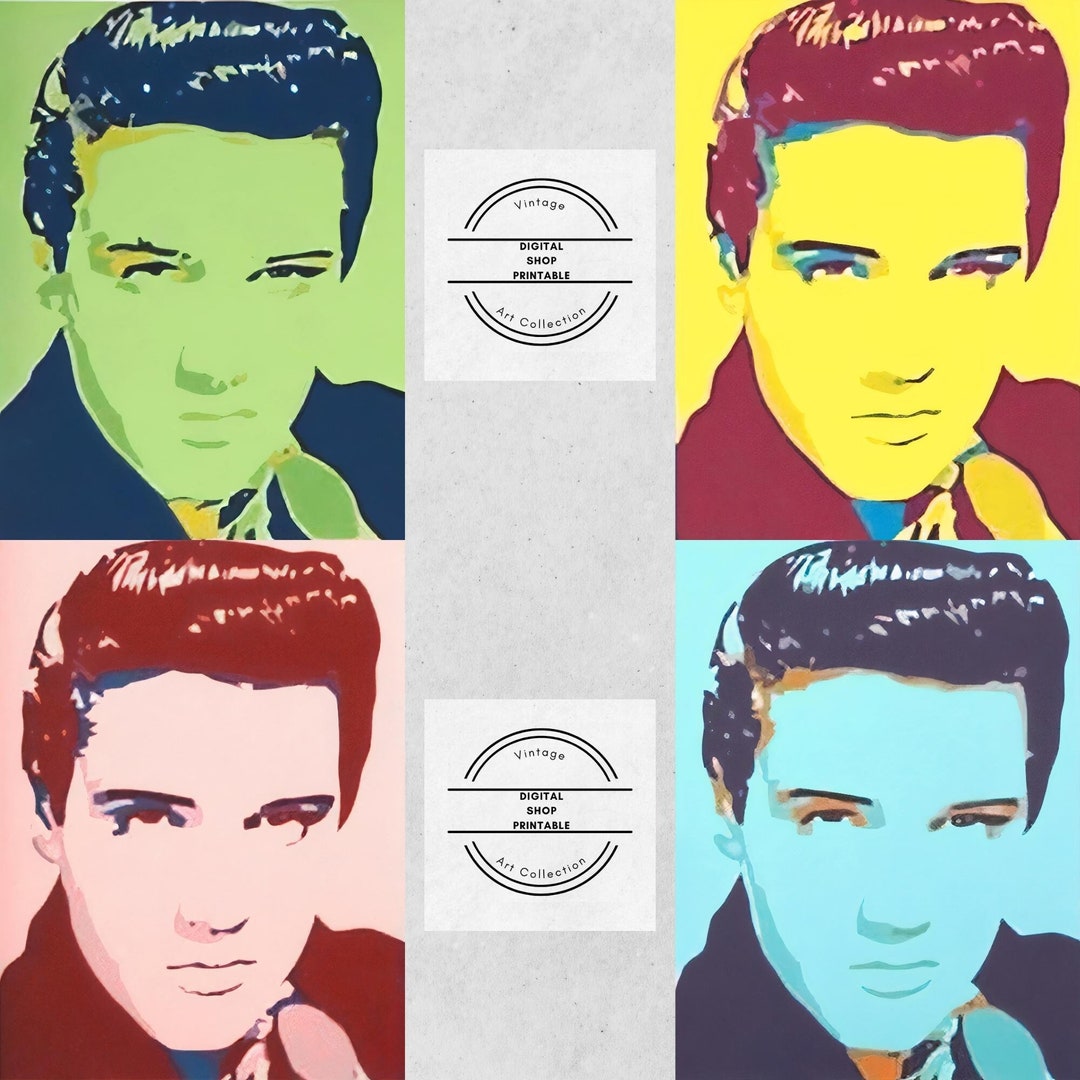 Elvis Presley Portrait Andy Warhol Digital Download Printable Wall Art ...