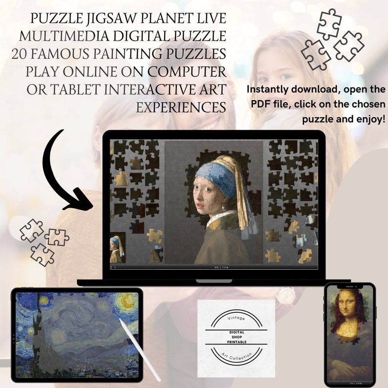 Puzzle Jigsaw Planet Live Multimedia Digital Puzzle 20 Famous Painting ...