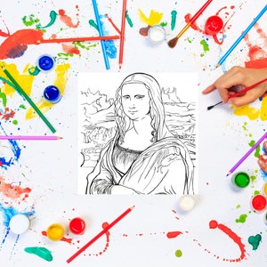 Colouring Pages Set of 20 Bundle Famous Paintings Instant Download in ...