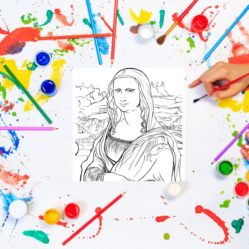 Colouring Pages Set of 20 Bundle Famous Paintings Instant Download in ...