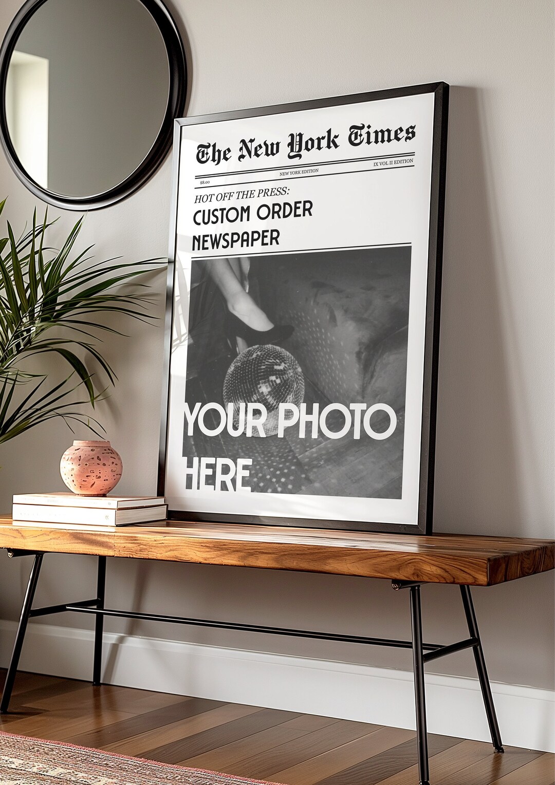 CUSTOM Newspaper Poster, Custom New York, Trendy Newspaper, New York ...