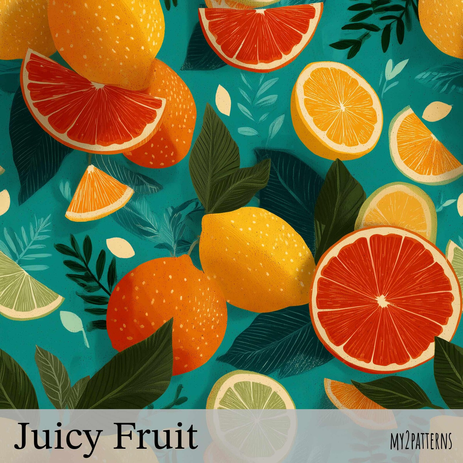 Orange & Lemon Seamless Pattern | Citrus Print Fabric (PNG) - Etsy