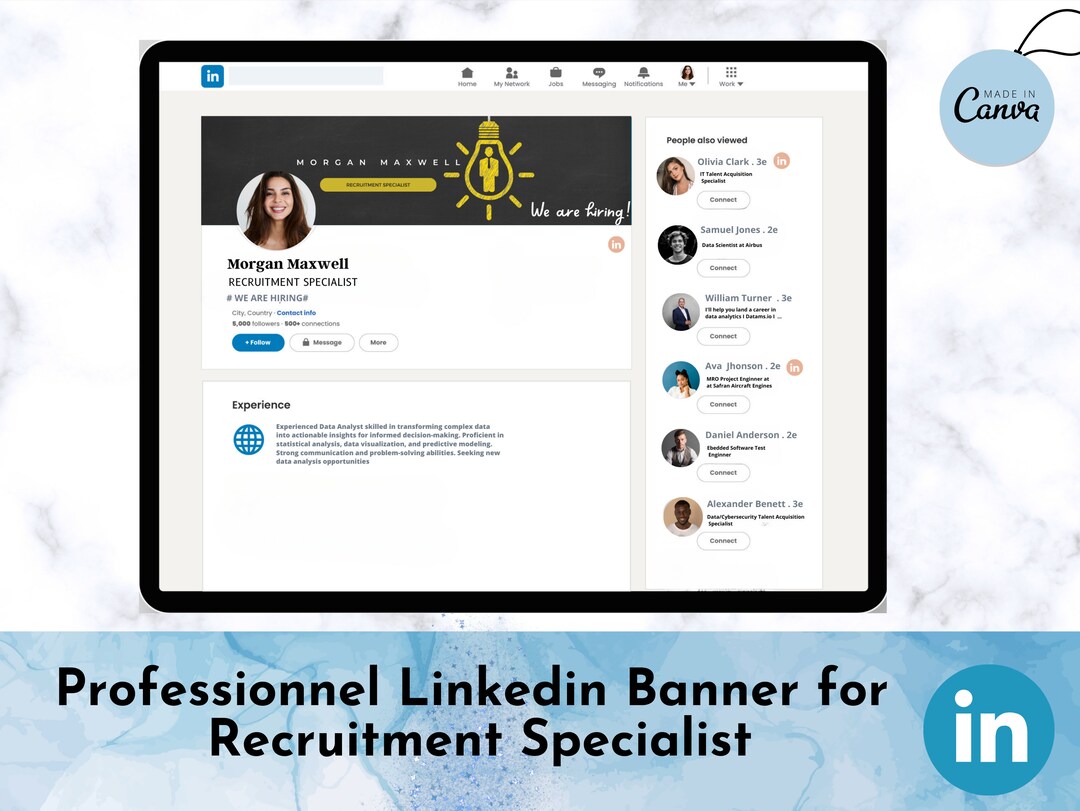 Bannière Linkedin Personnalisée Pour Un Responsable - Etsy