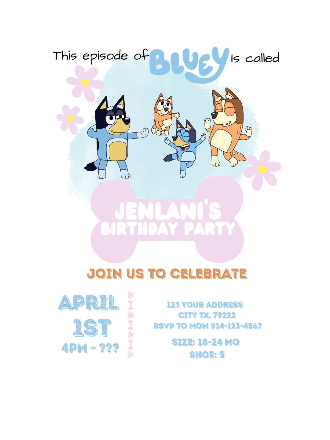 Bluey Digital Invitation - Etsy