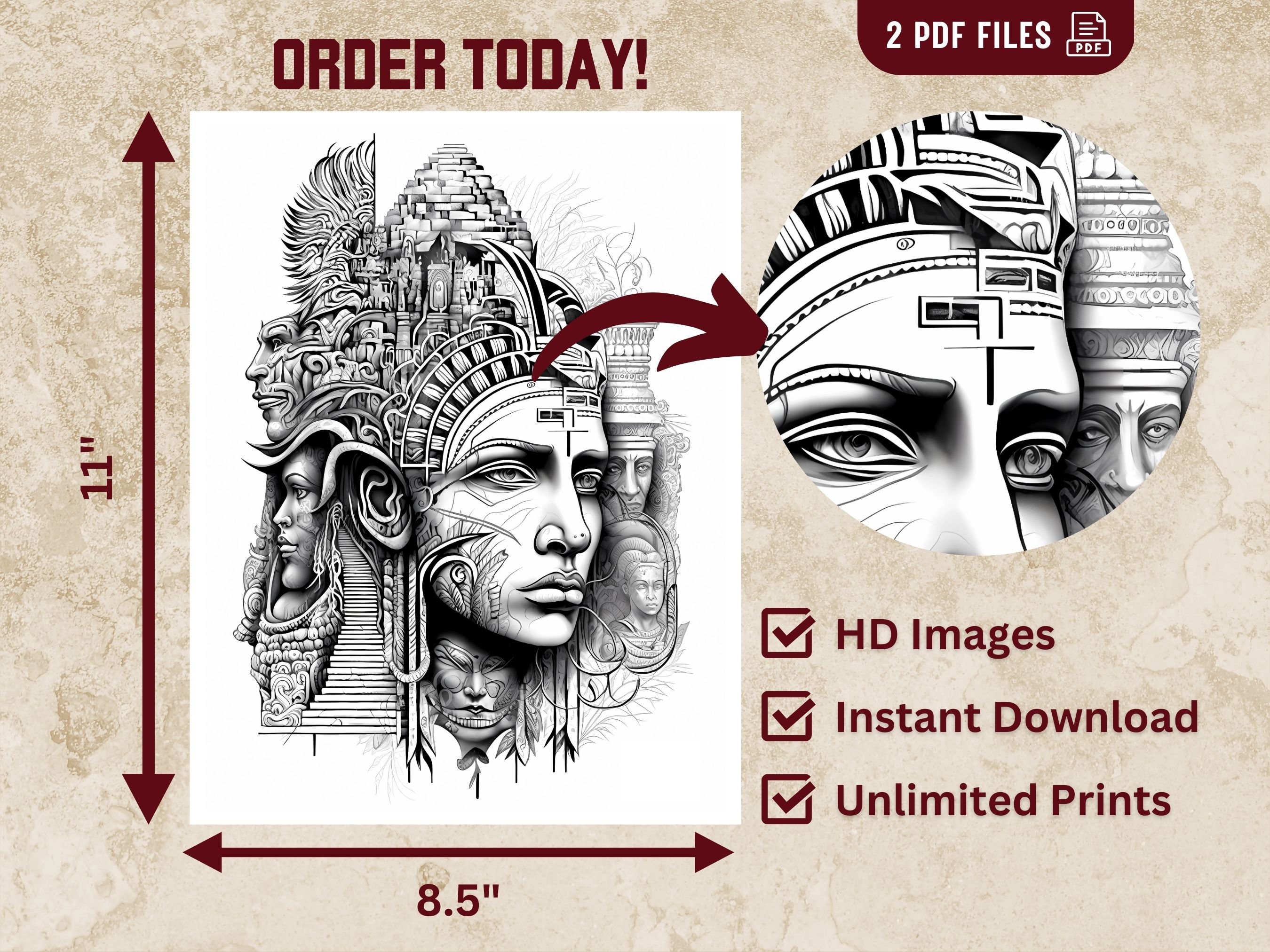 Ancient Civilizations Coloring Pages, Adult Coloring Book PDF ...