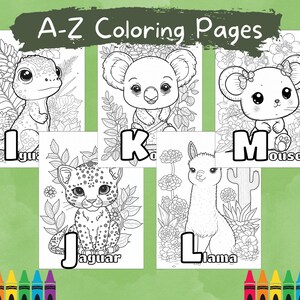 Kids Alphabet Coloring Book, Printable Animal Coloring Pages for Kids ...