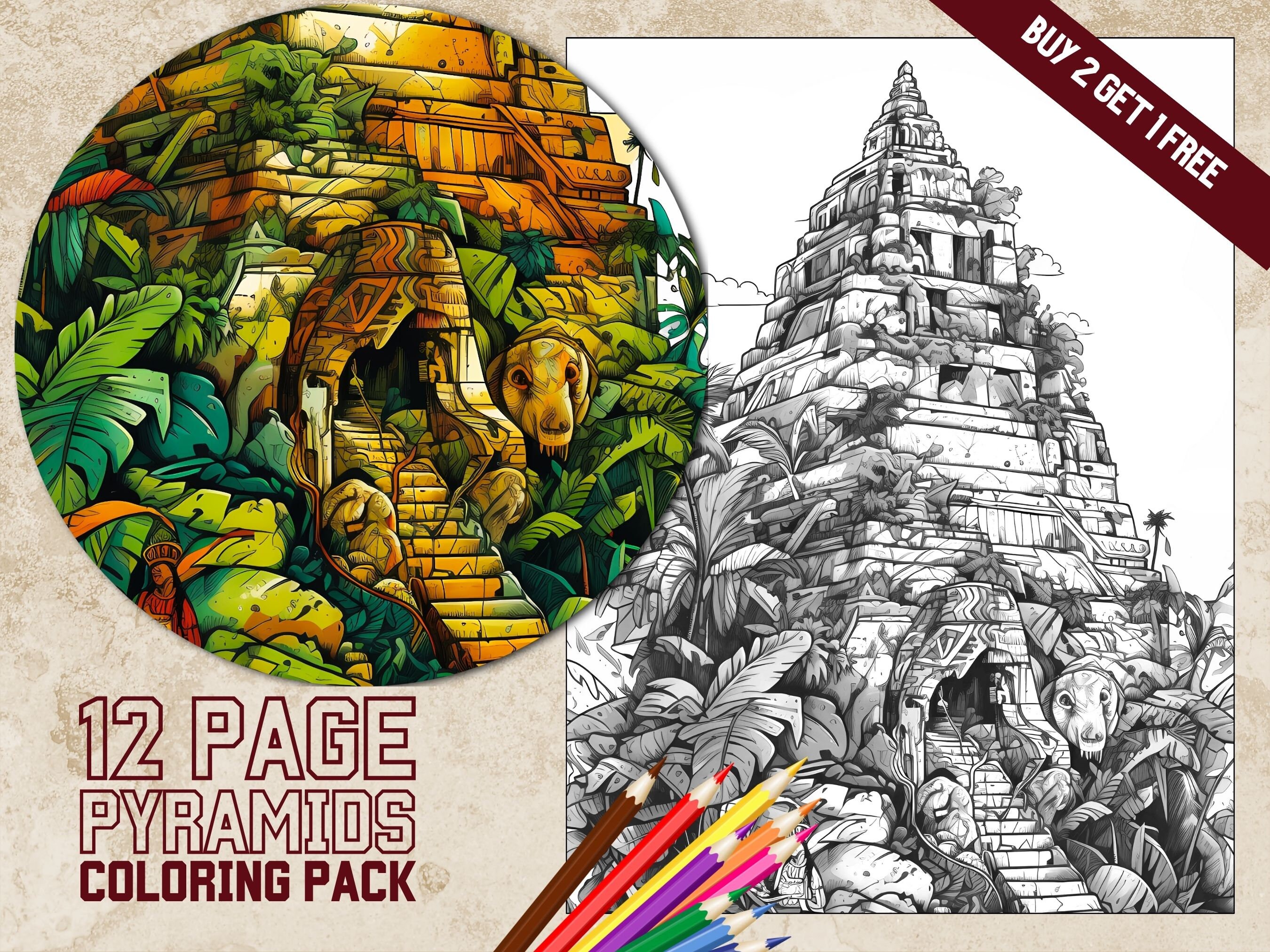 Aztec Pyramid Coloring Pages