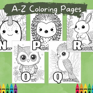 Kids Alphabet Coloring Book, Printable Animal Coloring Pages for Kids ...
