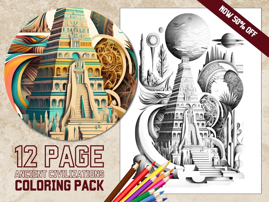 Ancient Civilizations Coloring Pages Adult Coloring Book PDF - Etsy
