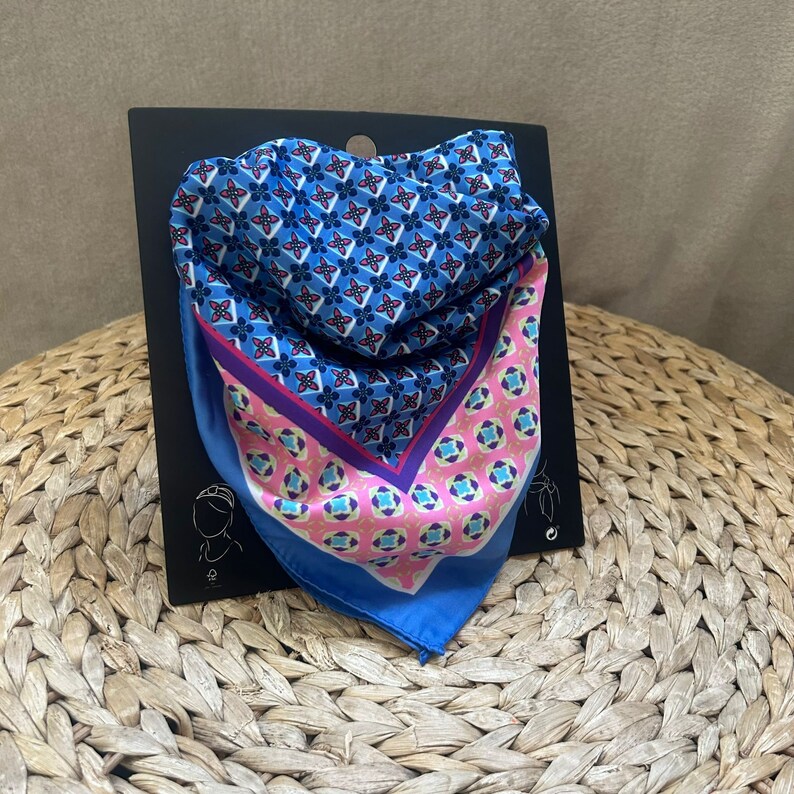 Satin Patterned Bandana for Women, Vibrant Colors - Etsy