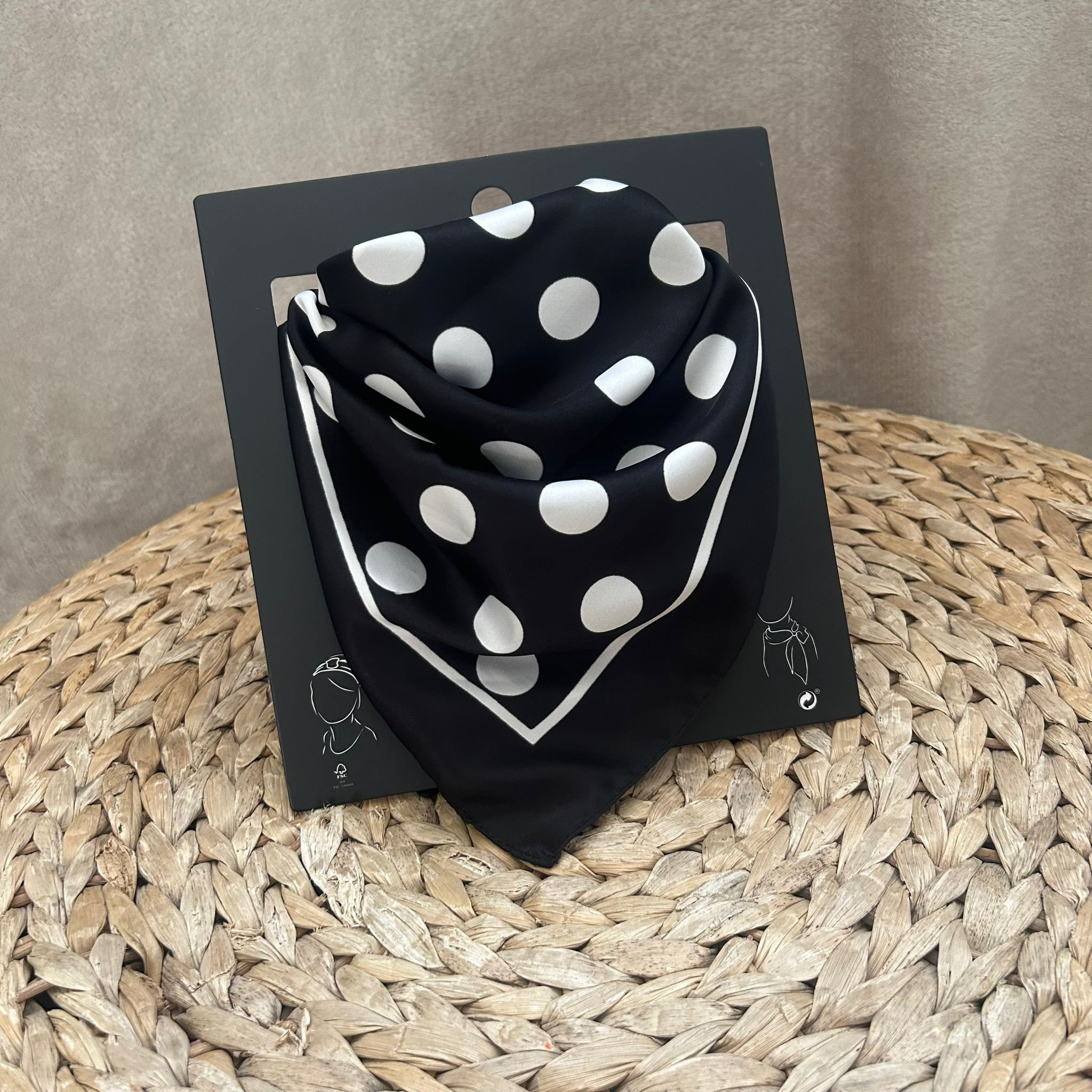 Polka Dot Satin Bandana, Women's Scarf (55x55 Cm) - Etsy
