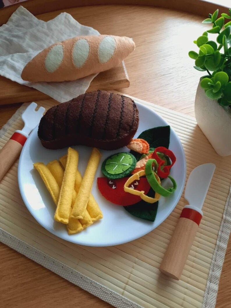 Felt Steak Menu,handmade Fun Felt Toys,imitation Game,eco-friendly Felt ...