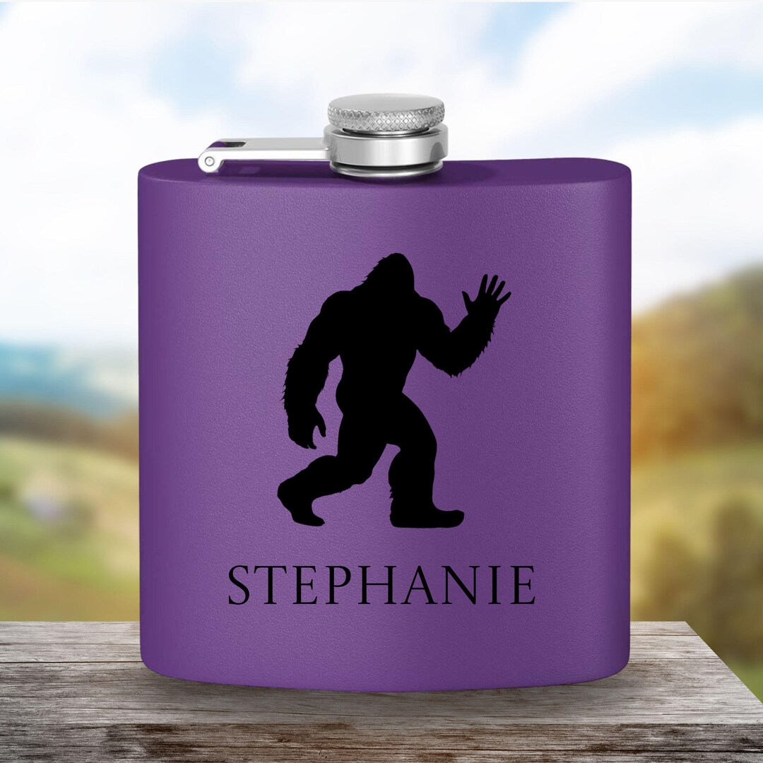 Personalized Bigfoot Flask, 6oz Stainless-steel, Custom Gift for ...