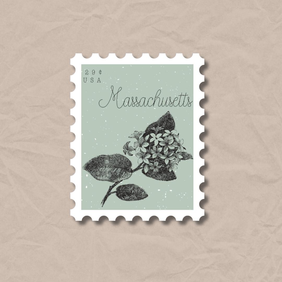 Massachusetts State Stamp VINYL STICKER - Etsy