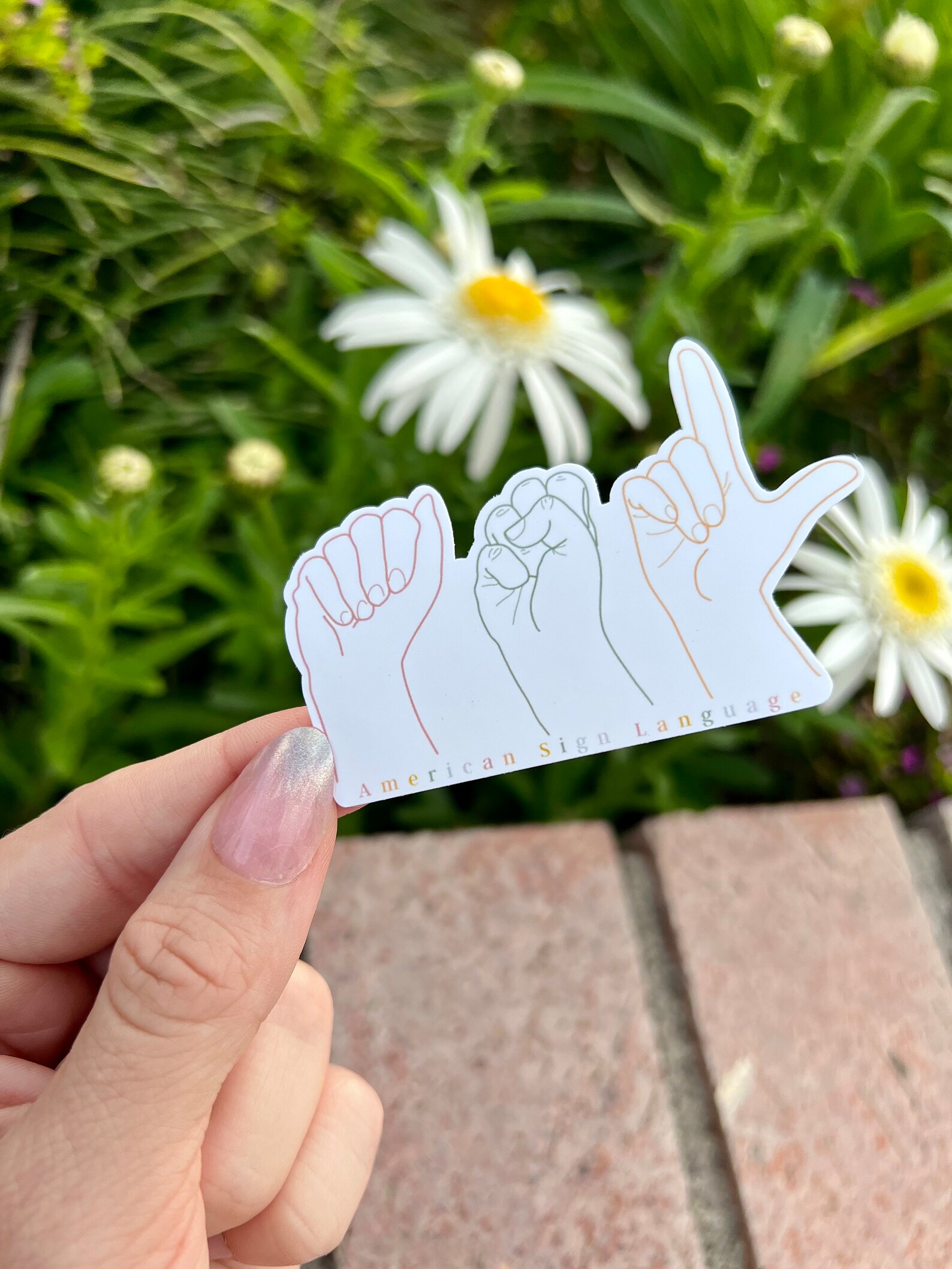 ASL American Sign Language Sticker VINYL STICKER Finger Spelling Deaf ...